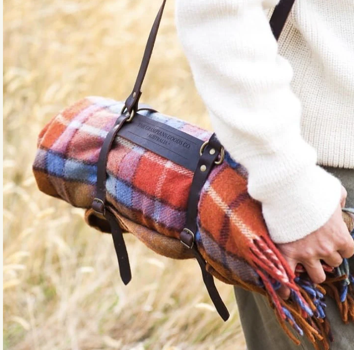 Heritage Leather Blanket Carrier – Two Red Doors
